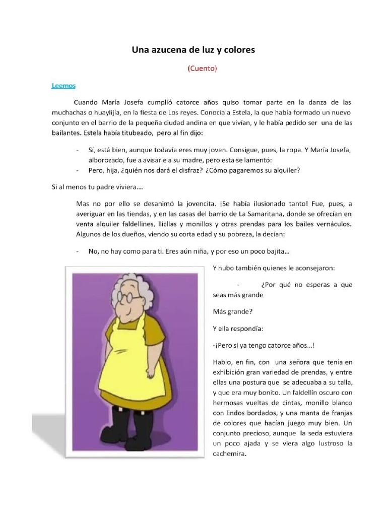 Lectura de Una Azucena de Luz y Colores | PDF