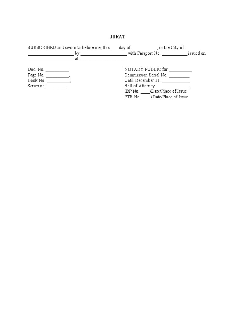 Jurat Notarial Estándar | PDF | Derecho