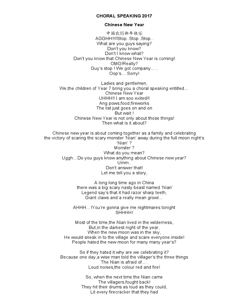 Choral Speaking | PDF