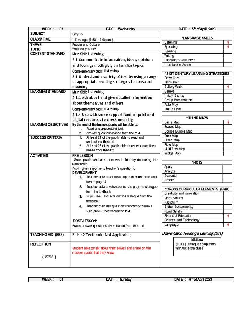 English RPH | PDF | Teachers | English Language