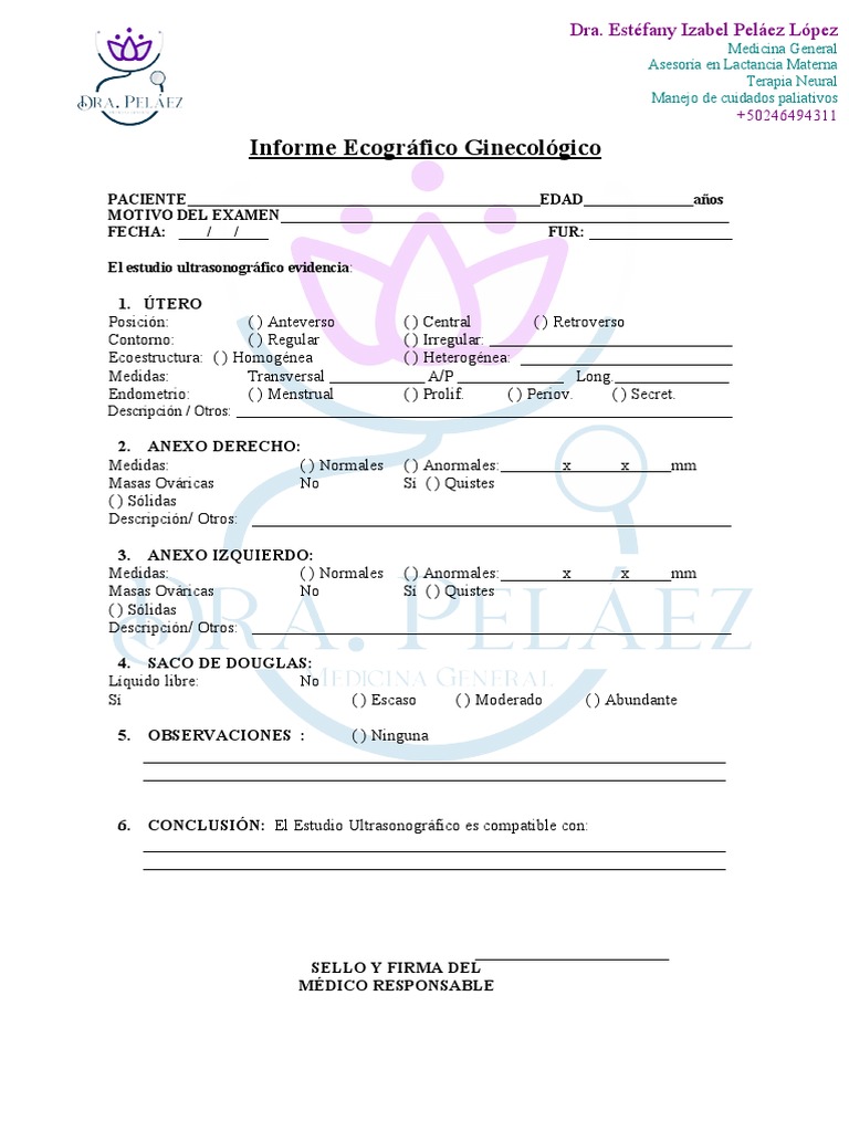 Informes Ecográficos Médicos Detallados | PDF | Relaciones personales ...