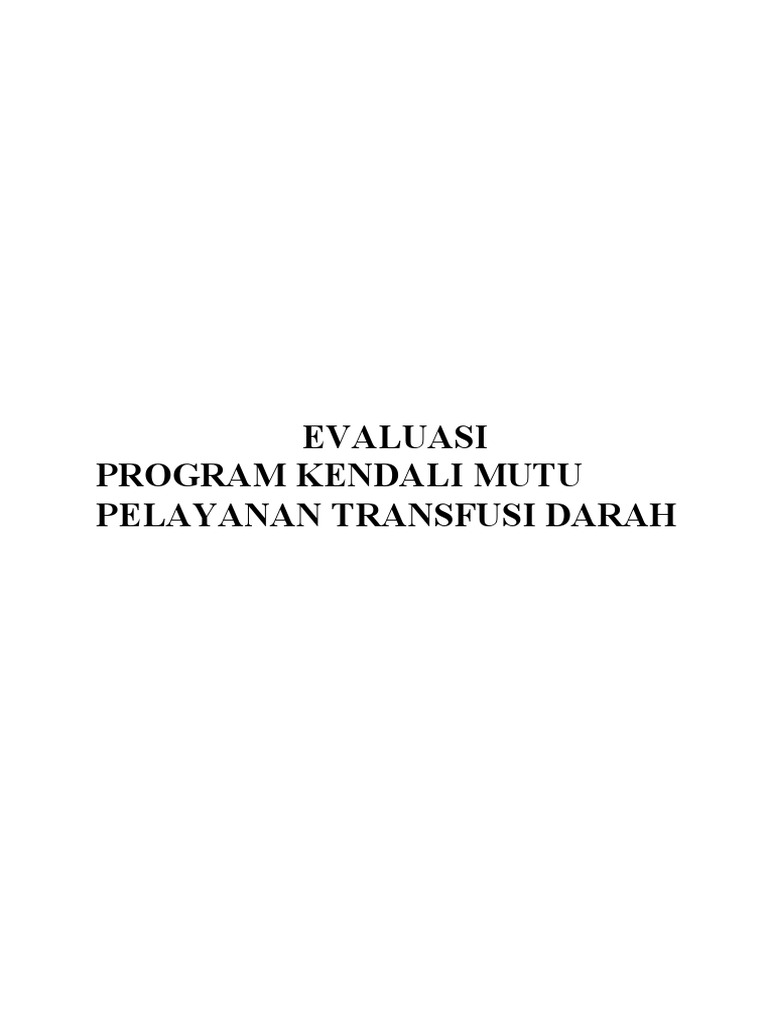 Evaluasi Program Kendali Mutu Transfusi Darah LEA | PDF
