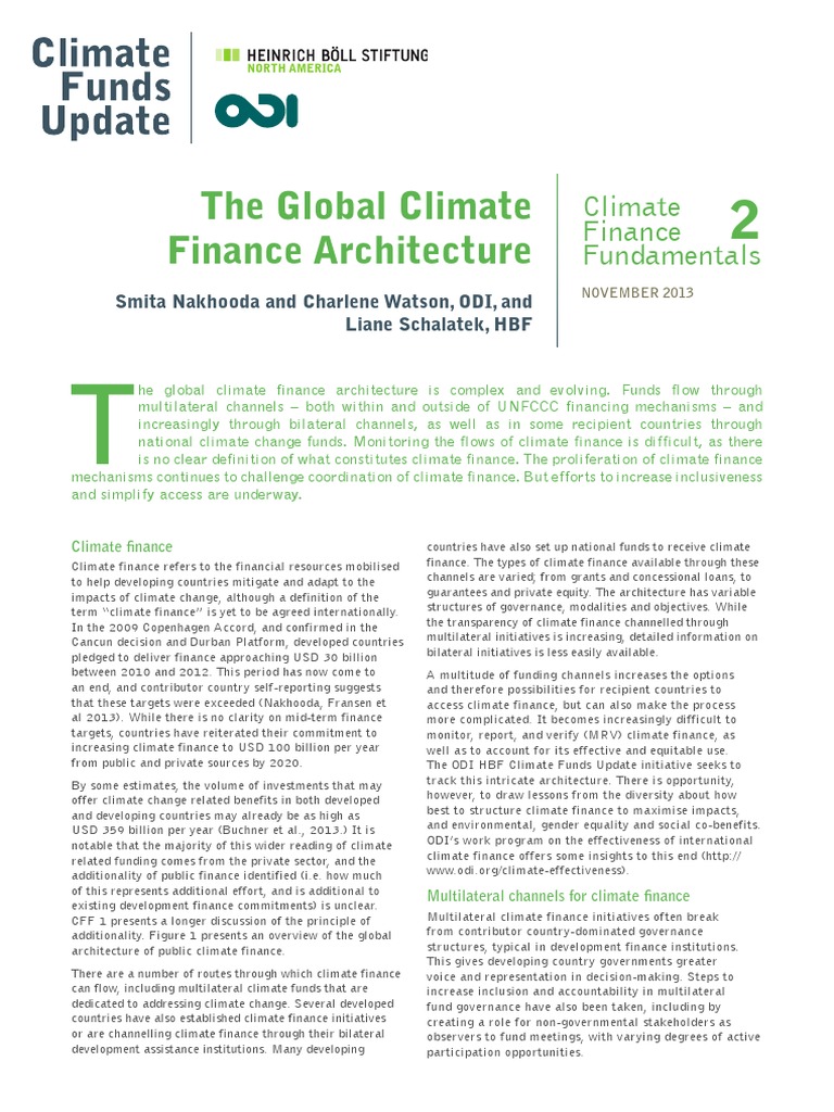 Global Climate Finance Architecture | PDF | Global Environment Facility ...