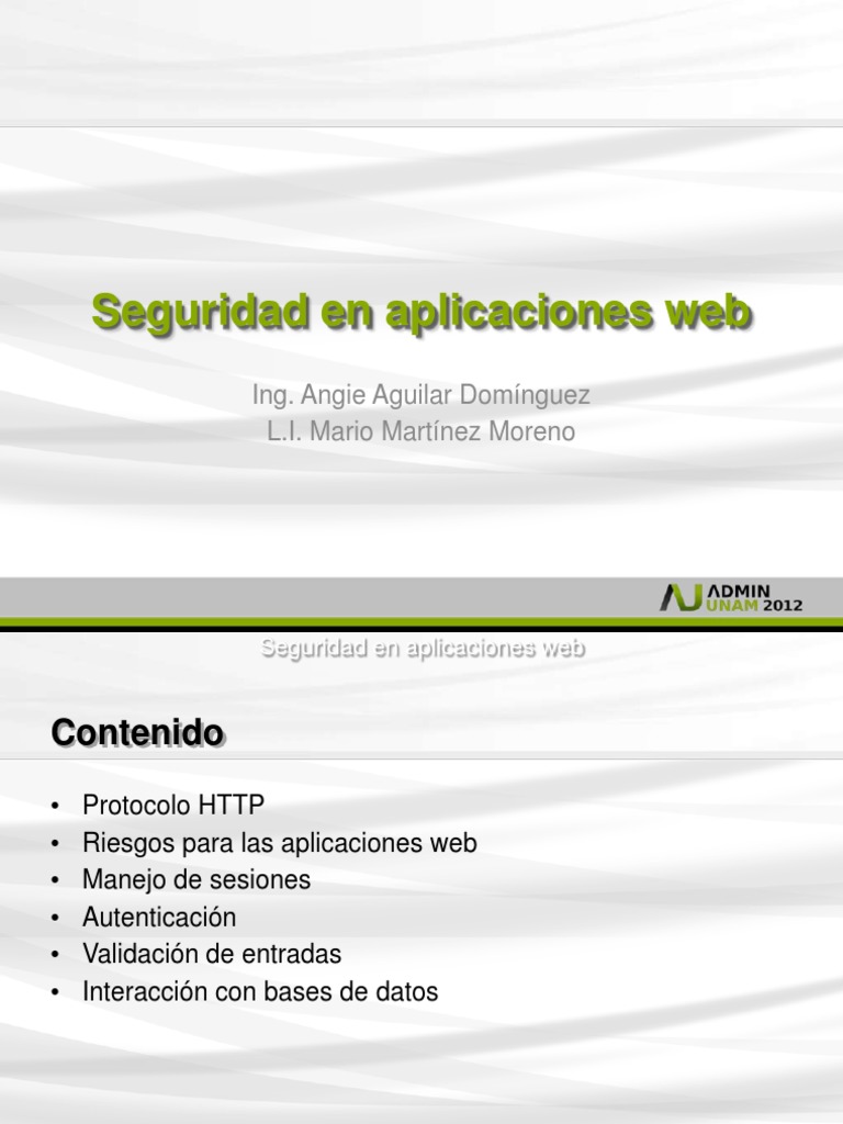 Seguridad en Aplicaciones Web: Riesgos y Protocolos | PDF | Informática ...