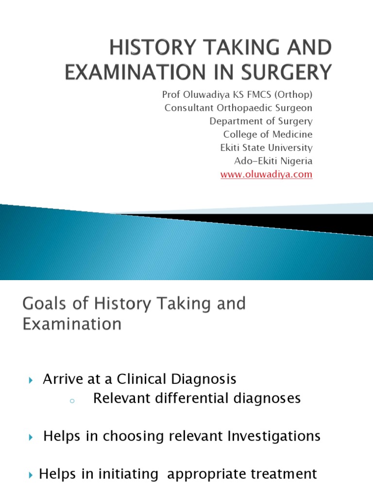 History Taking in Clinical Diagnosis | PDF | Medical Diagnosis ...