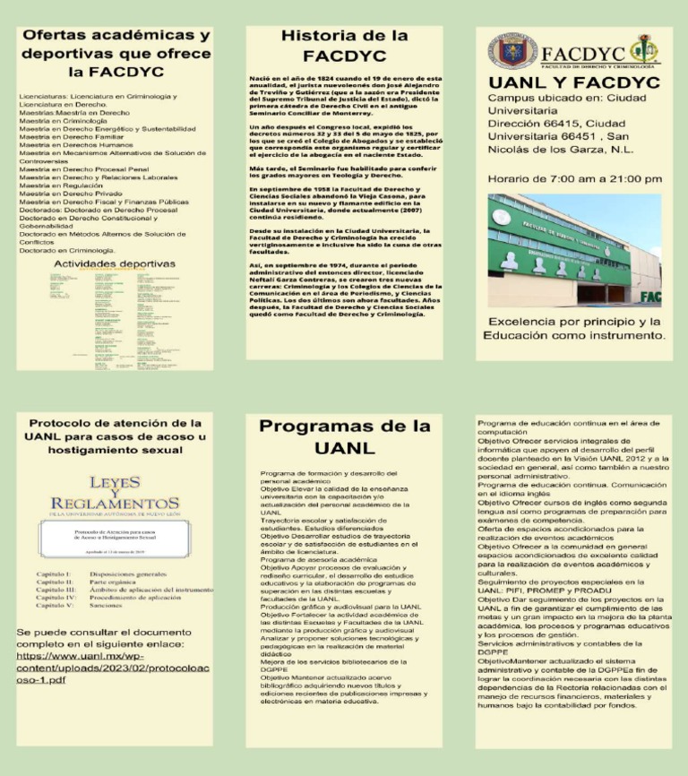Tríptico Facdyc Uanl | PDF