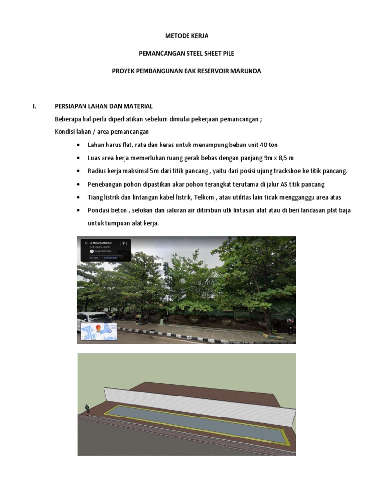 Metode Kerja Pancang SSP Reservoir Marunda | PDF