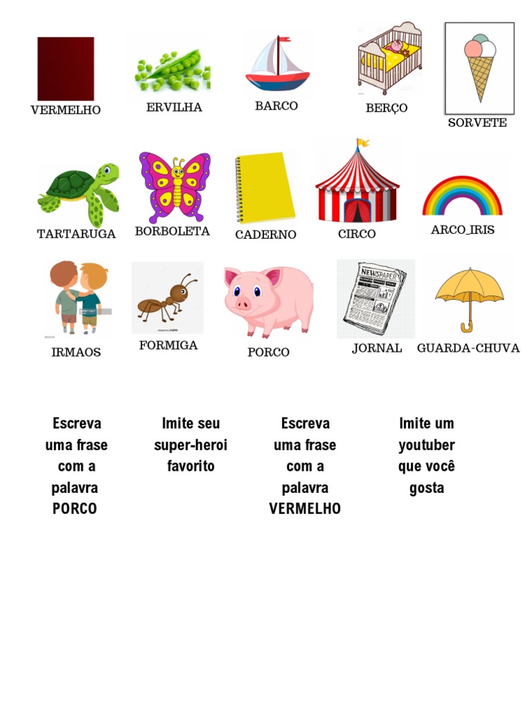 Crie uma frase com a palavra PORCO (1) | PDF
