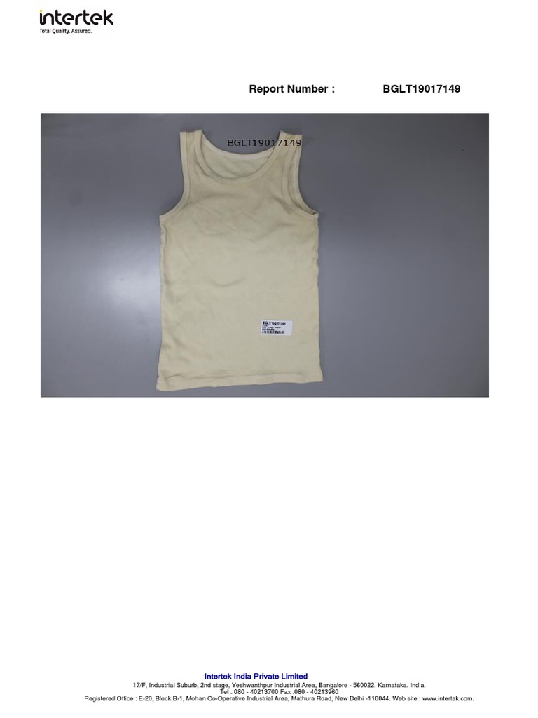 Intertek Test Report Sand 20th May 19 | PDF