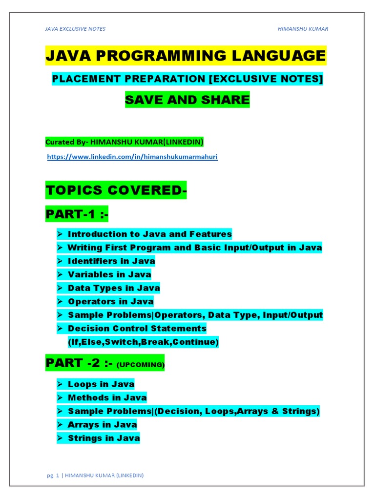 Ava Identifiers Variables Datatype Operators Control Statement Pdf Java Virtual Machine