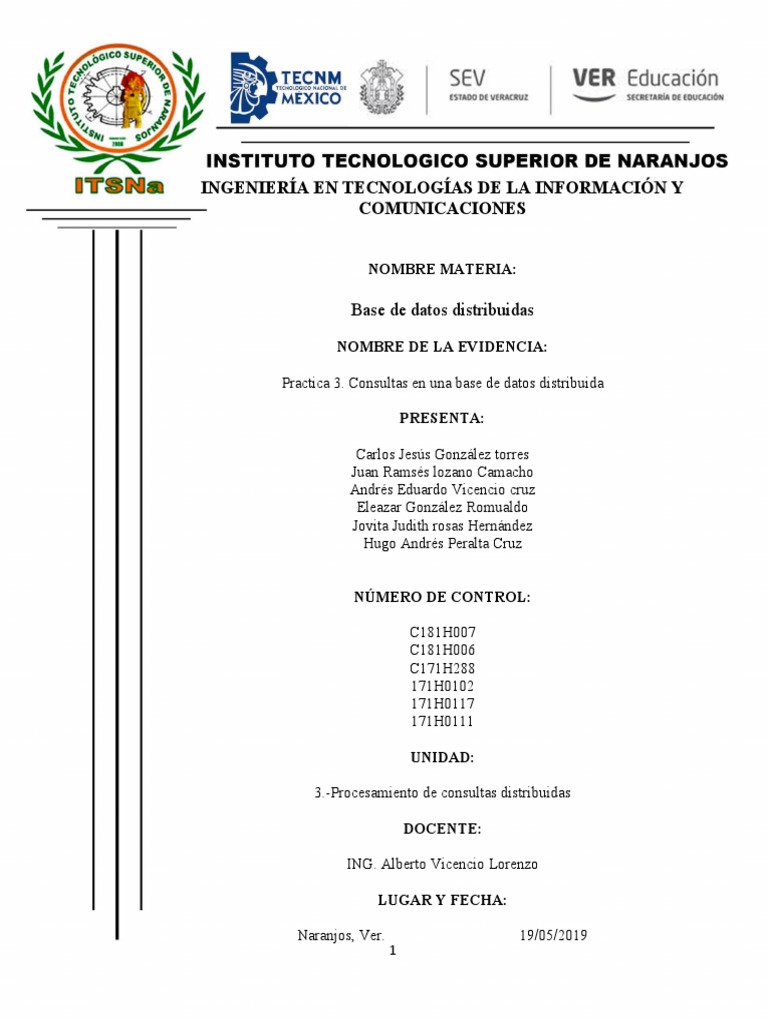 Practica 3. Consultas en Una Base de Datos Distribuida | PDF | Bases de datos | Servidor SQL de ...
