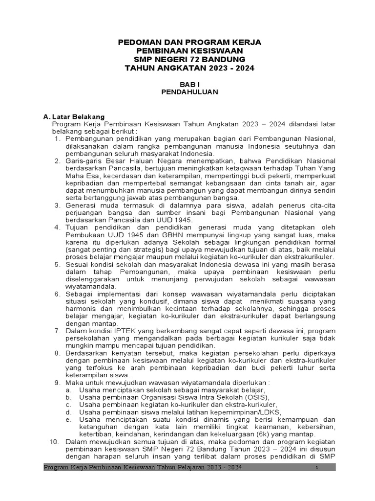 Program Kesiswaan 20 | PDF | Karier & Perkembangan