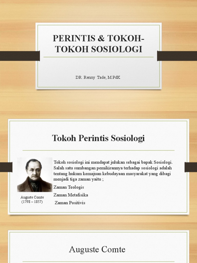 Perintis & Tokoh-Tokoh Sosiologi | PDF