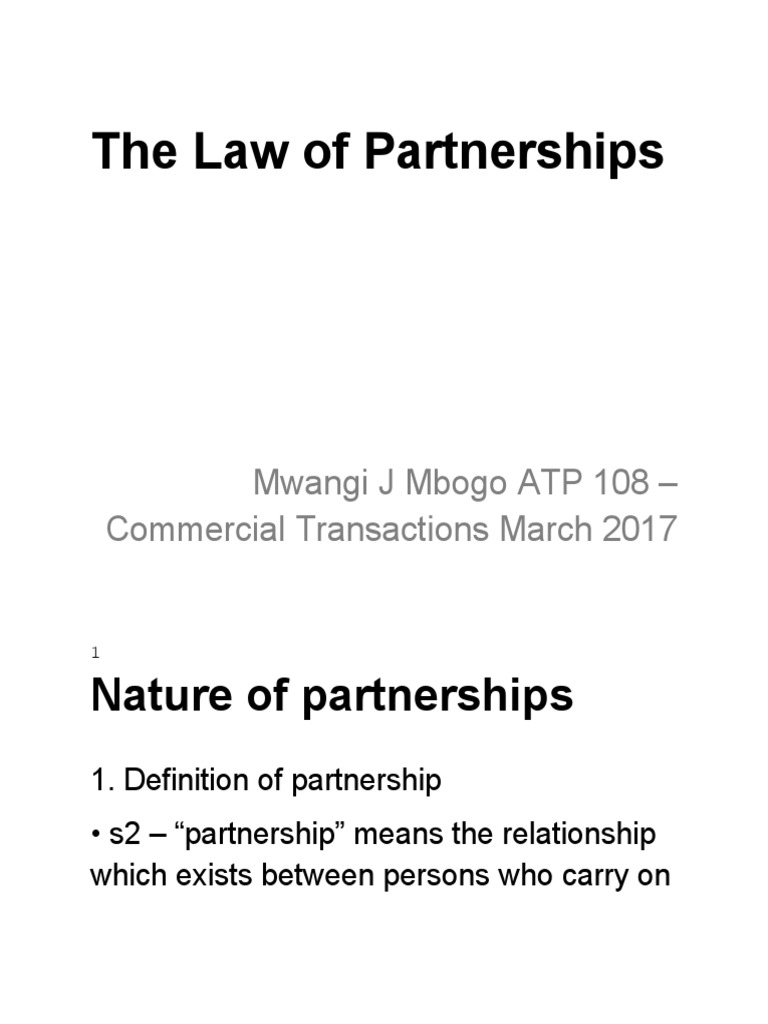 Law of Partnerships - General Partnerships | PDF