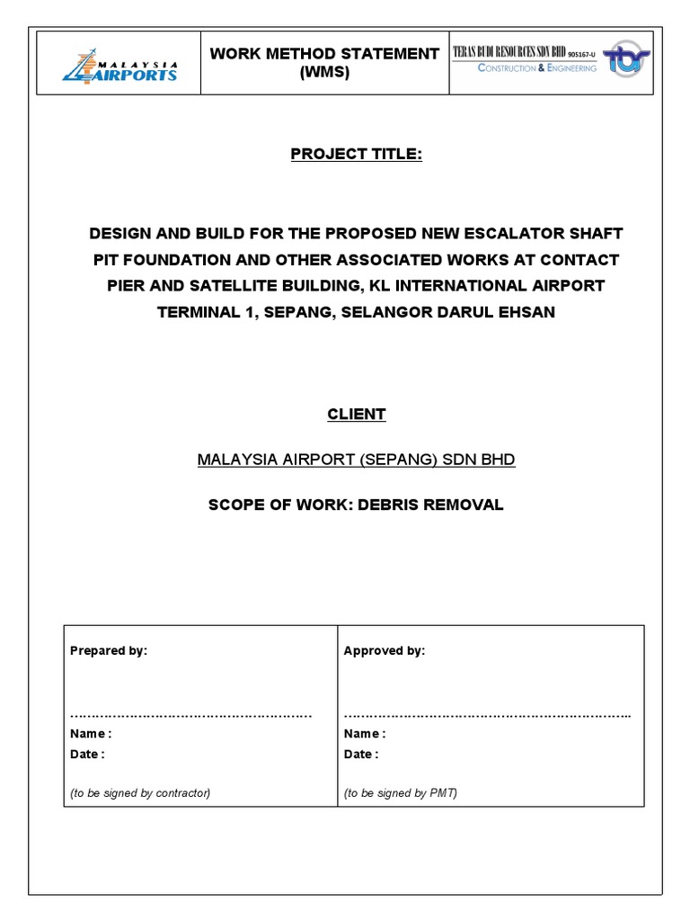 03 - WORK METHOD STATEMENT-Debris Disposal | PDF