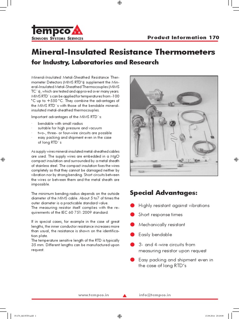 Temco RTD PI 170 - MI-RTD - Print | PDF | Electrical Resistance And ...