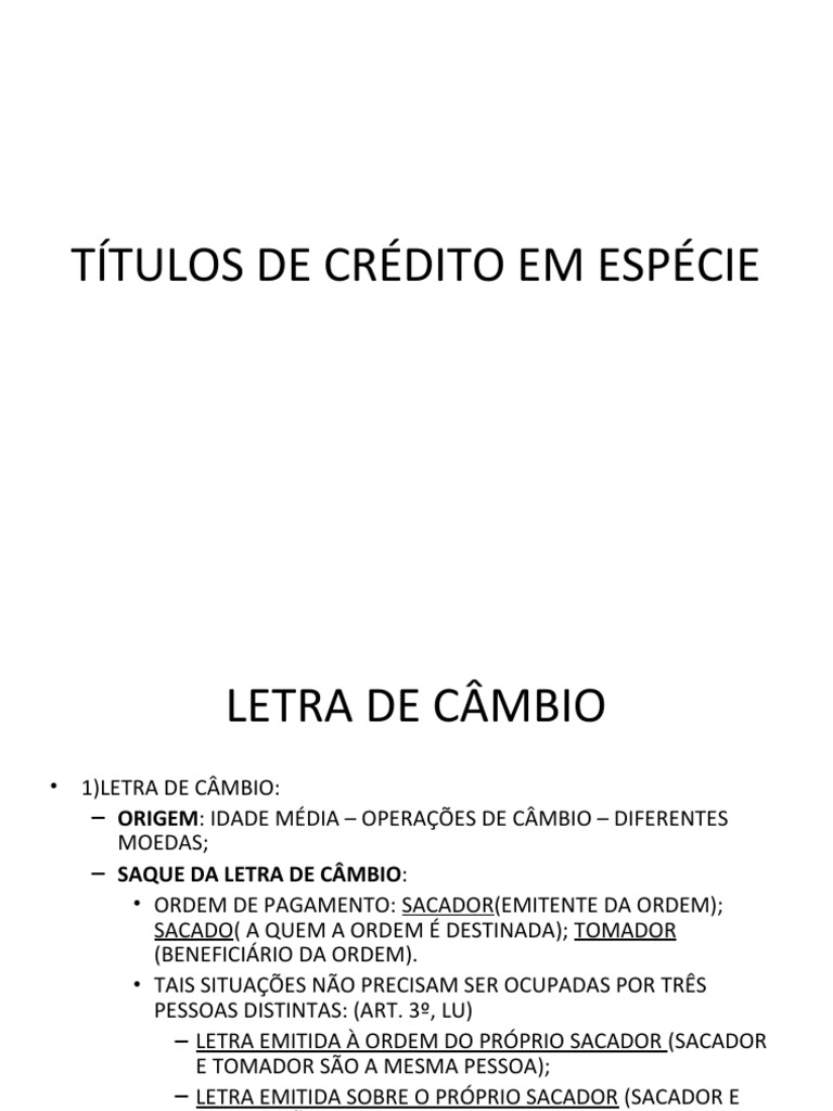Letra de Câmbio: Regras e Procedimentos | PDF | Cheque (banco) | Nota ...