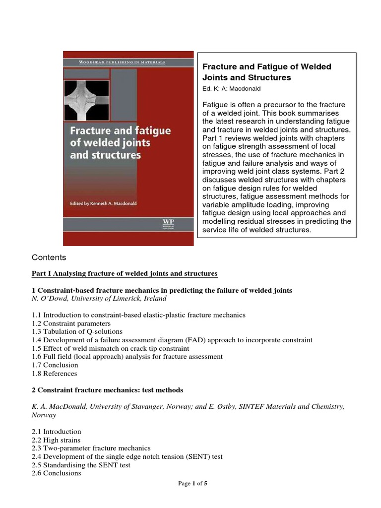 Fatigue and Fracture book 2011 | PDF | Fatigue (Material) | Fracture ...