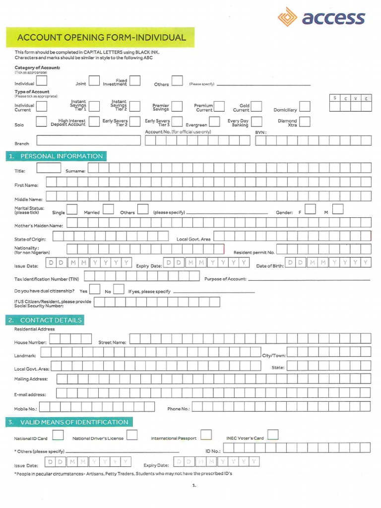 Account Opening Form | PDF