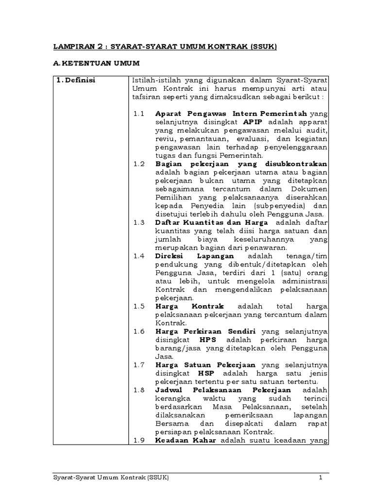 Syarat Umum Kontrak Konstruksi | PDF