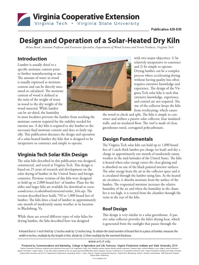 Solar Kiln Plans 420-030 - PDF | PDF | Home & Garden
