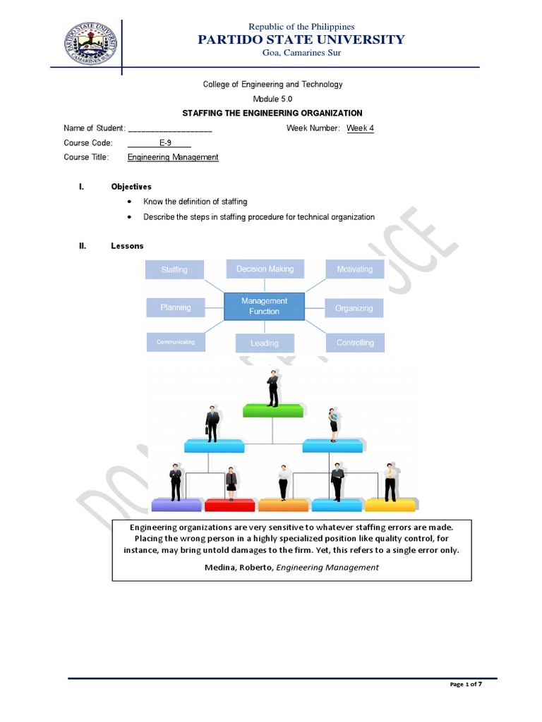 Staffing Procedures in Engineering Management | PDF