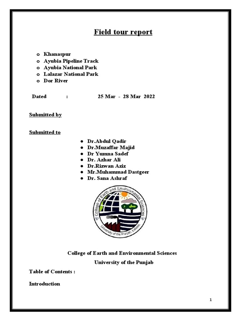 Field Tour Report Real | PDF