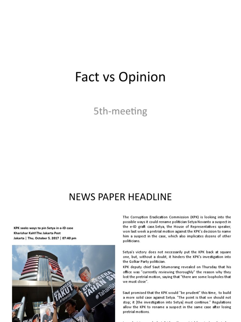 Fact Vs Opinion Pdf