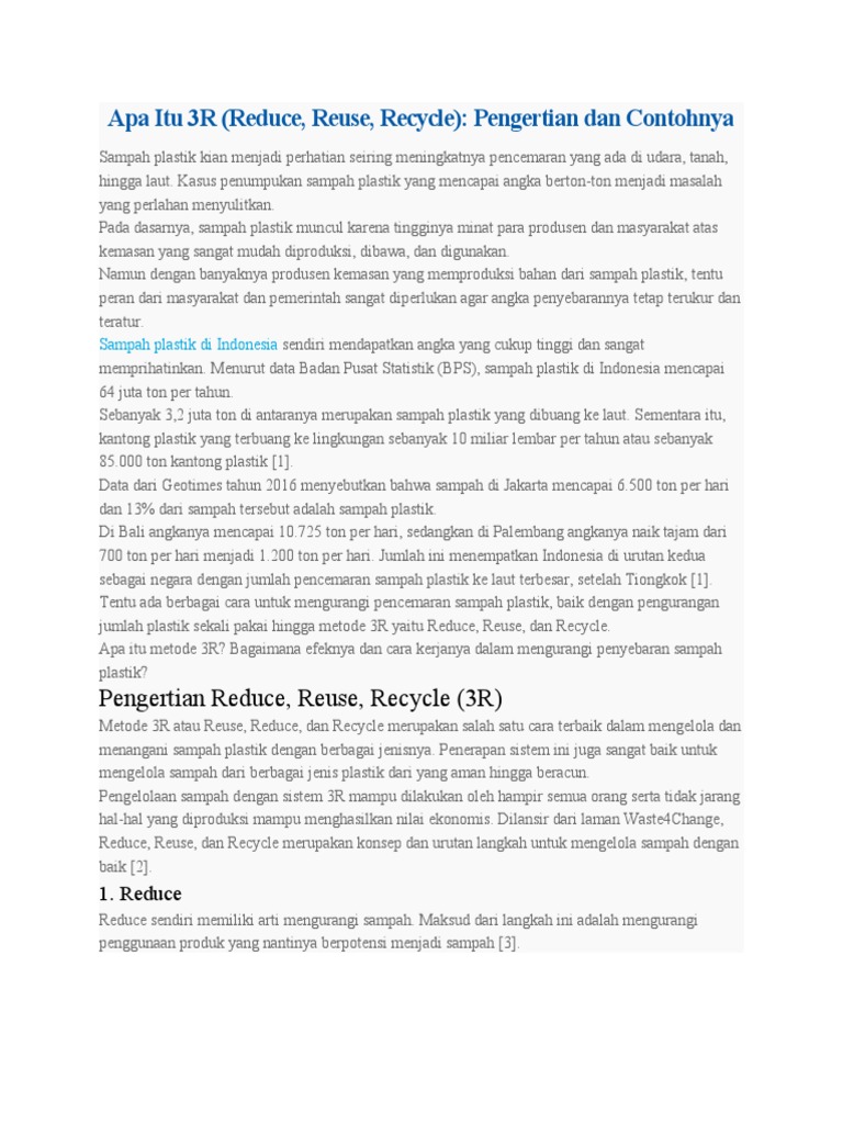 Pengolahan Sampah 3R | PDF