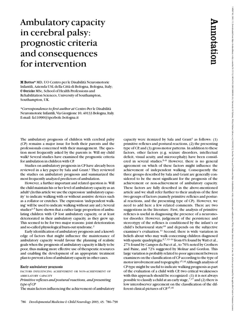 Develop Med Child Neuro - 2007 - Bottos - Ambulatory Capacity in ...