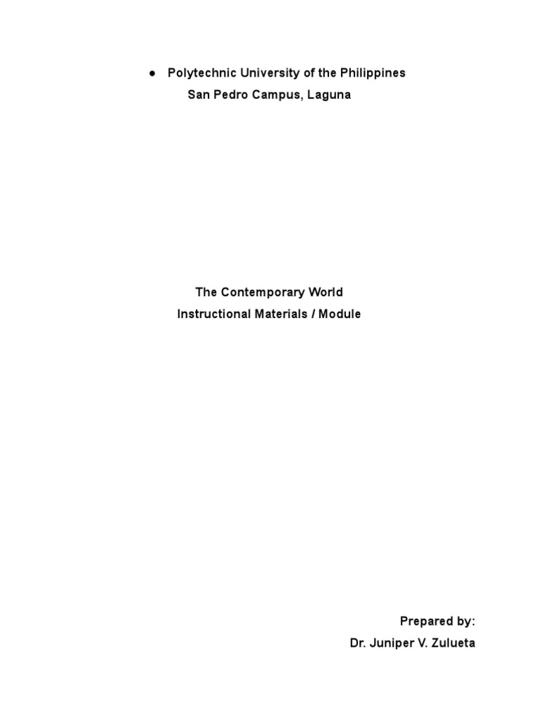 The Contemporary World Instructional Materials - Module 1-Module 4 | PDF