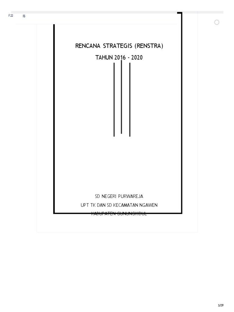 Contoh Renstra SD - PDF | PDF