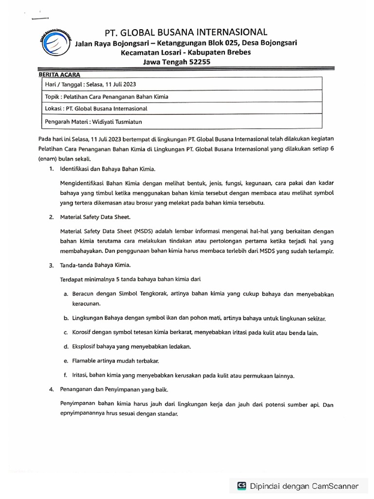 Chemical Training | PDF