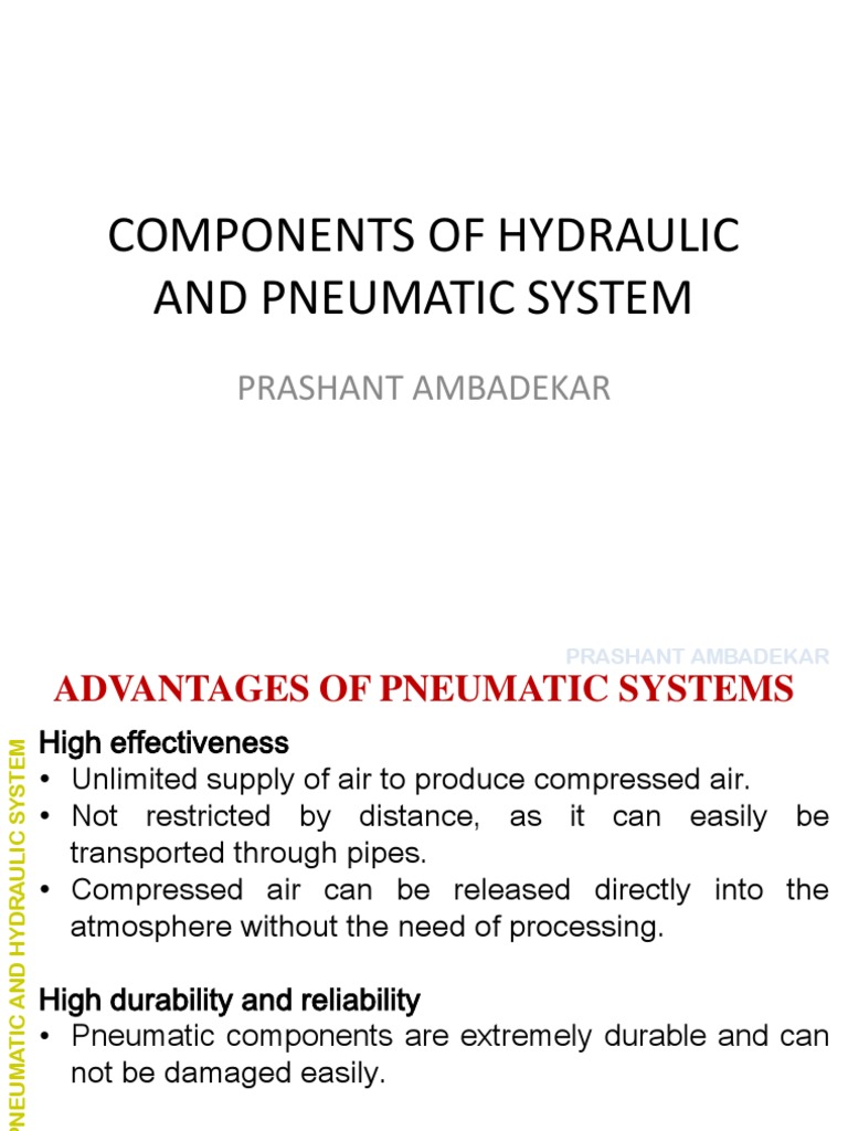 Components of Hydraulic and Pneumatic System - Part 1 | PDF