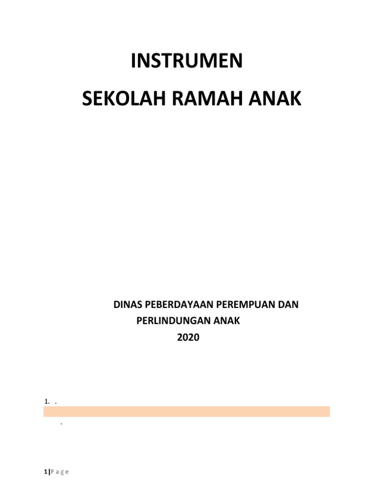 Intrumen Sekolah Ramah Anak | PDF