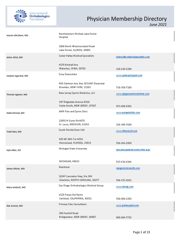 Physician Membership Directory 2021 | PDF | Doctor Of Medicine ...