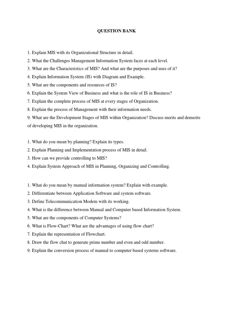 MIS Question Bank | PDF