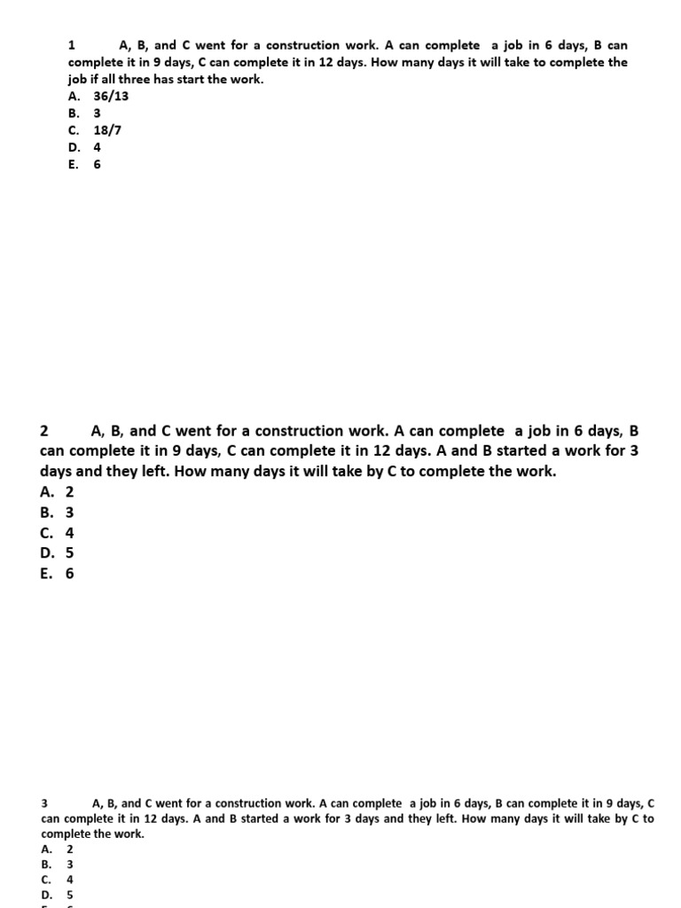 Time and Work File 1 | PDF