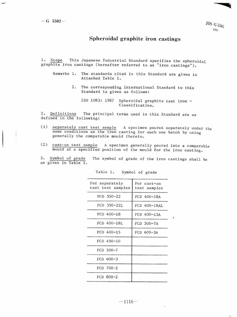JIS G 5502 FCD600 | PDF