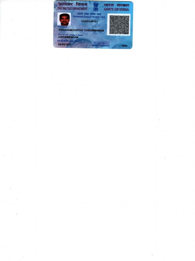 Moorthy Pan Card | PDF
