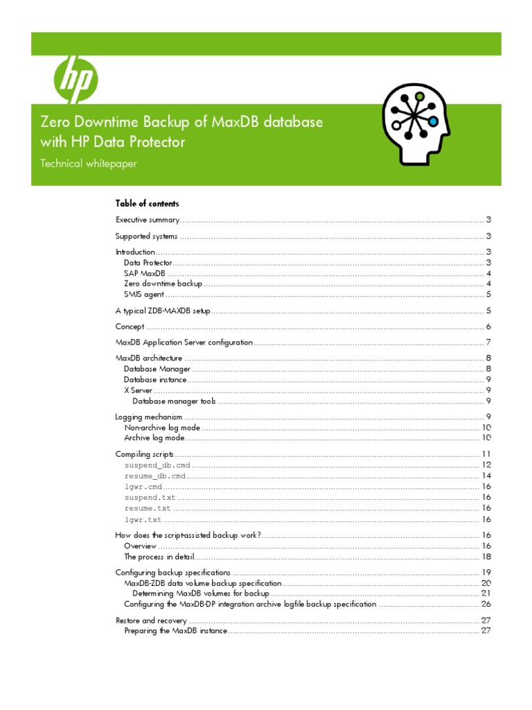Zero Downtime Backup of MaxDB Database | Download Free PDF | Backup | Databases