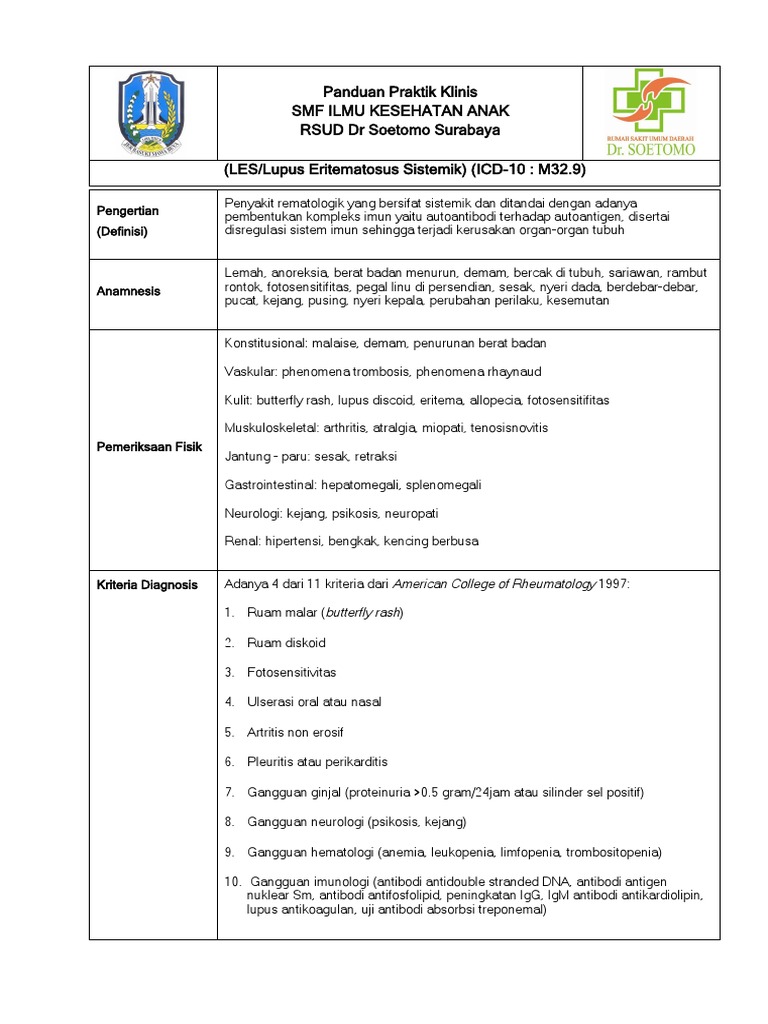 Panduan Diagnosis dan Terapi Lupus | PDF