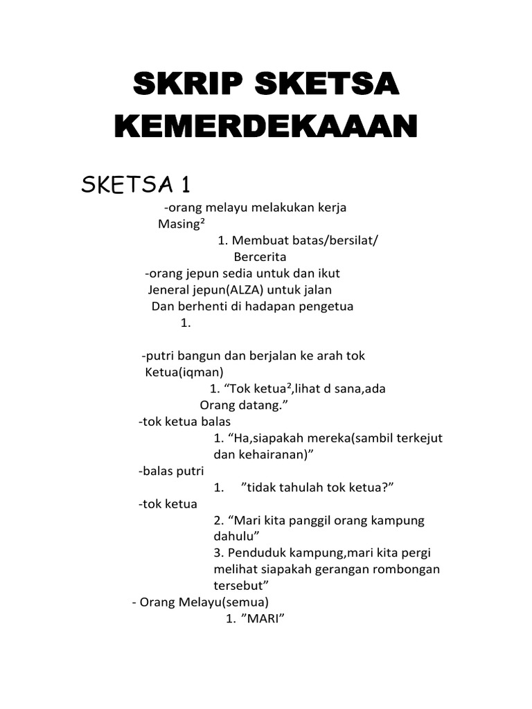 Skrip Sketsa Kemerdekaaan | PDF