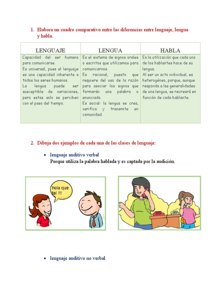 Tarea de Lenguaje | PDF