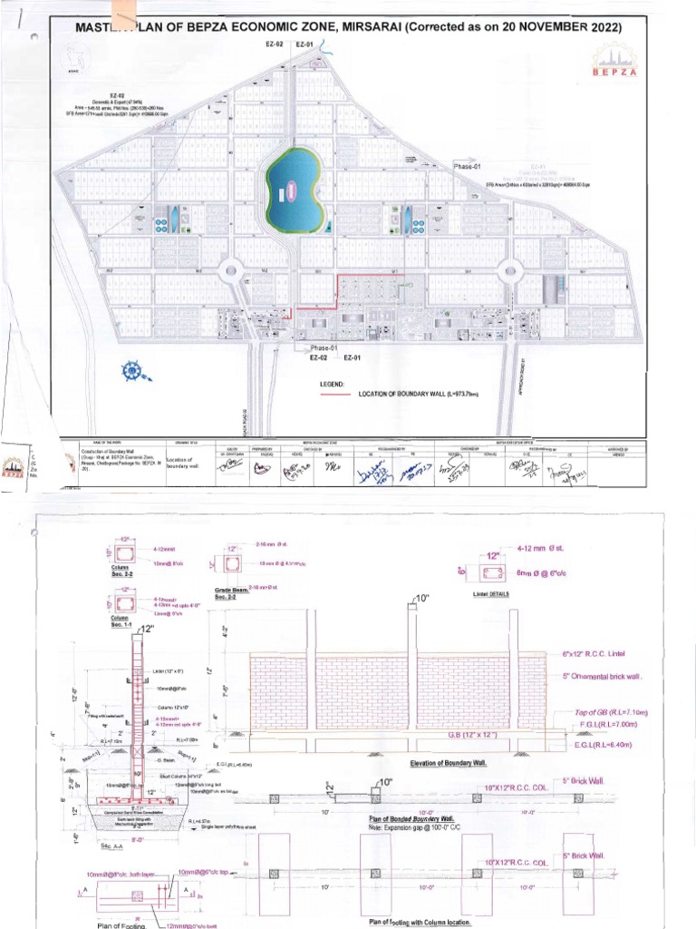 Boundary Wall Kha W 20 Drawing | PDF