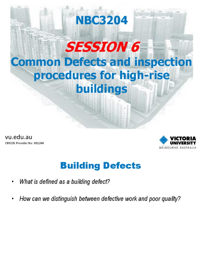 Session 6 - Common Faults and Failures Associated With High-Rise ...