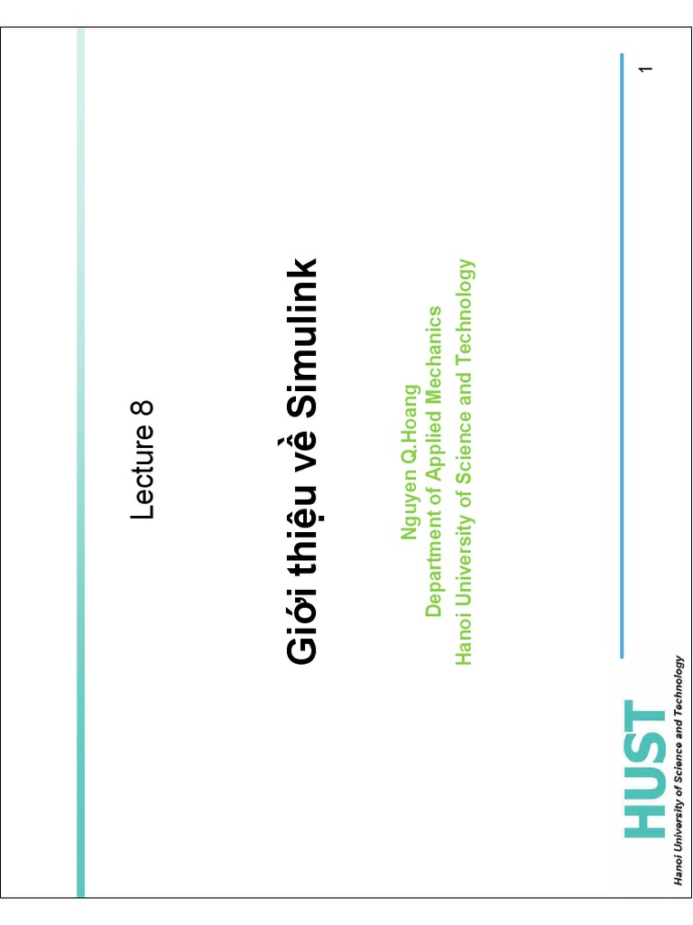 Matlab Lecture 8 Simulink Pdf