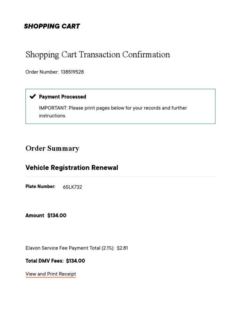 Payment Confirmation | PDF