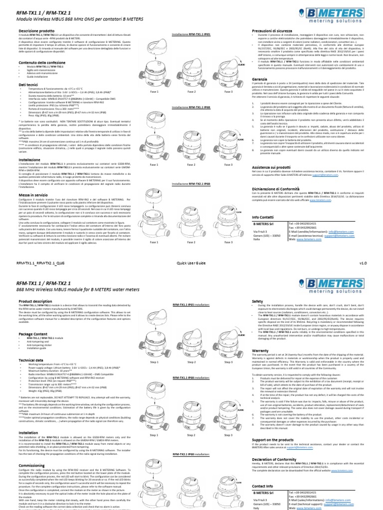 RFM-TX1.1 RFM-TX2.1 QUG Ver1.0 | PDF