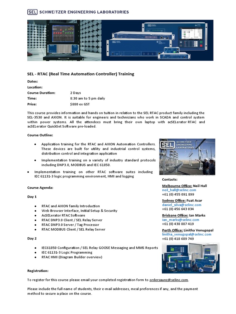 SEL RTAC Training Course Details | PDF | Business | Computers